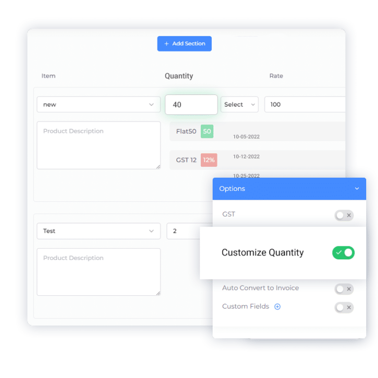 Change Quantity - Invoice Crowd